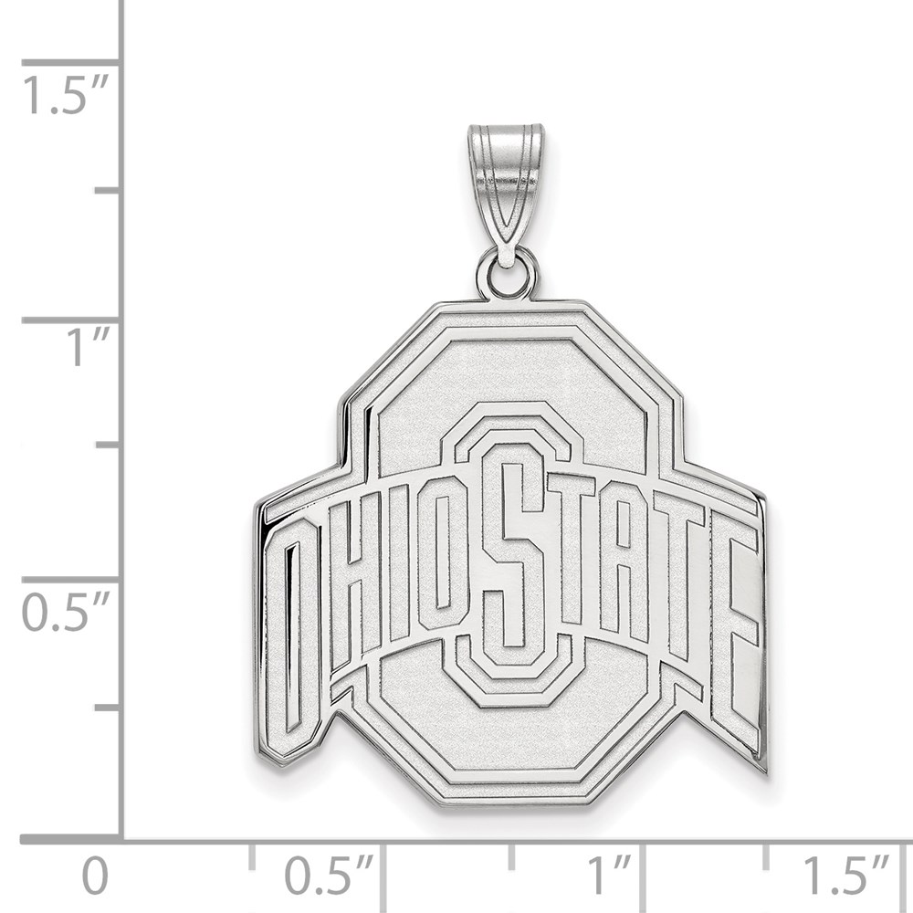 10K White Gold Ohio State University XL Pendant by LogoArt (1W005OSU ...
